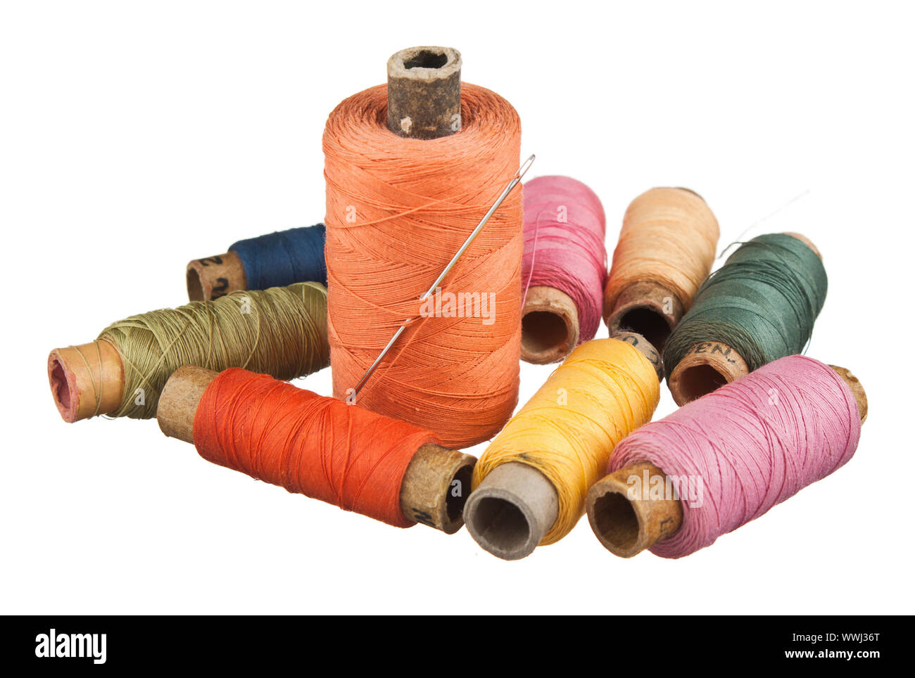 Sewing thread isolated on white background Stock Photo - Alamy