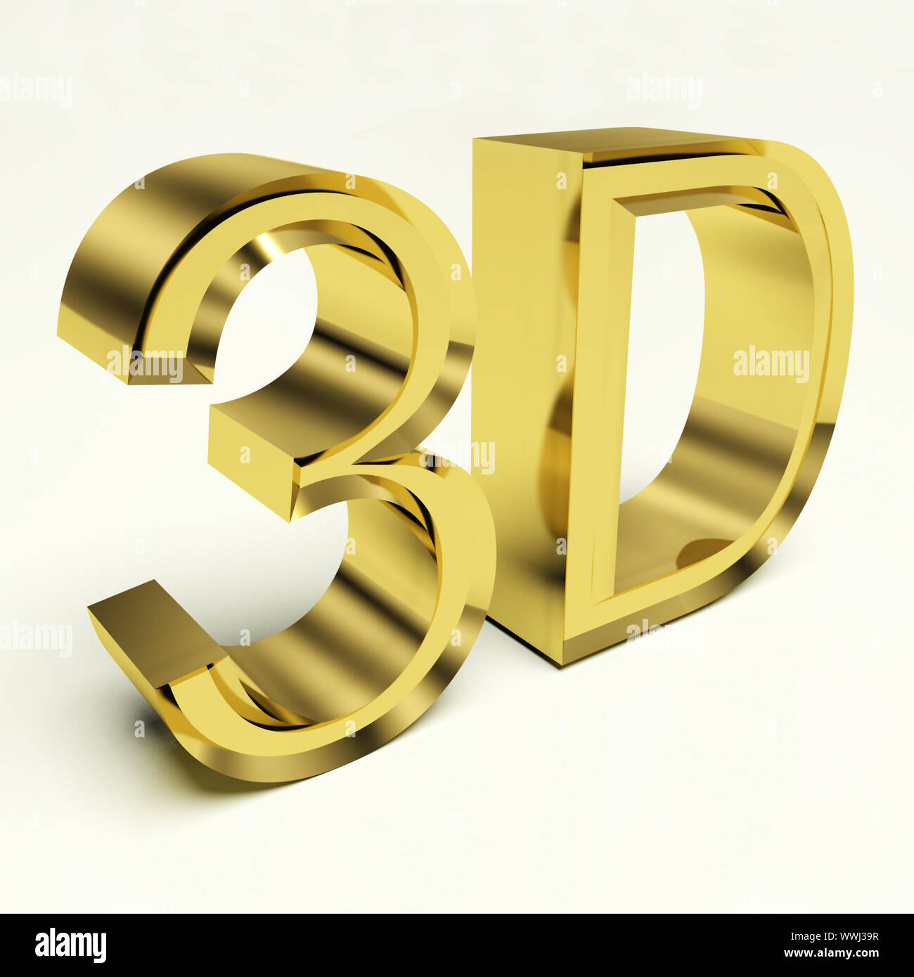 Gold Text Letters 3d Metallic Characters Stock Photo - Alamy