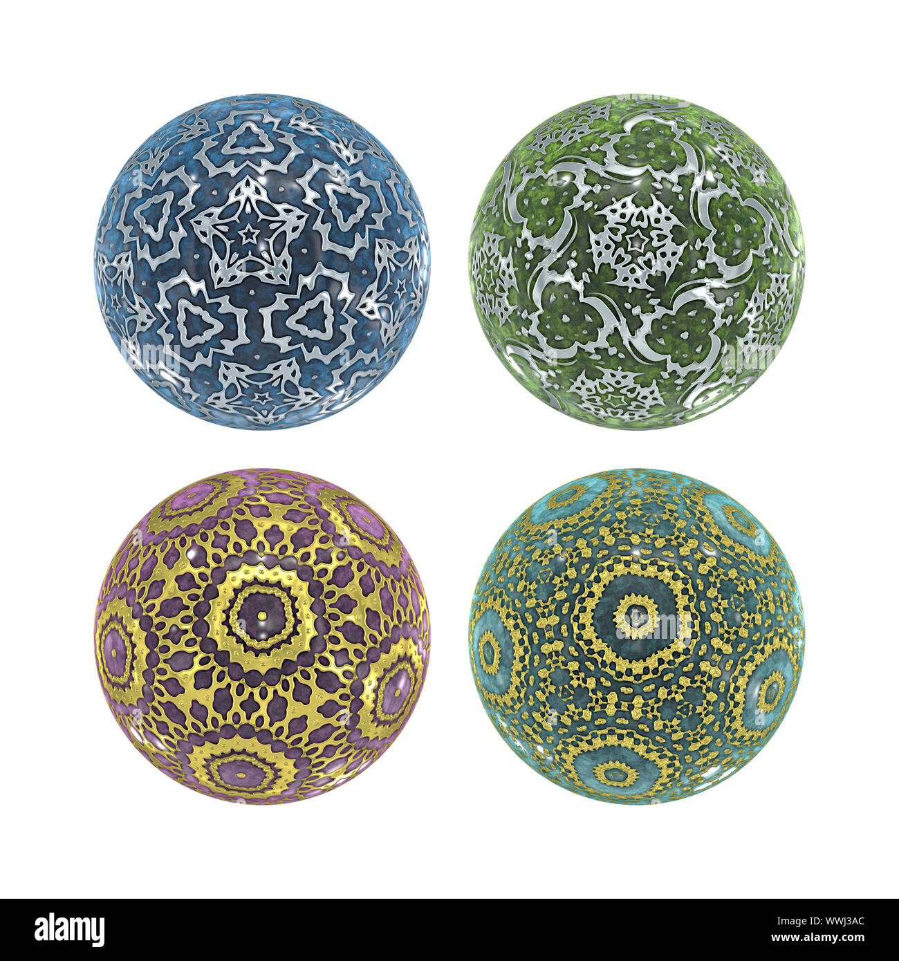 An image of 4 different jewelry orbs isolated on white Stock Photo - Alamy