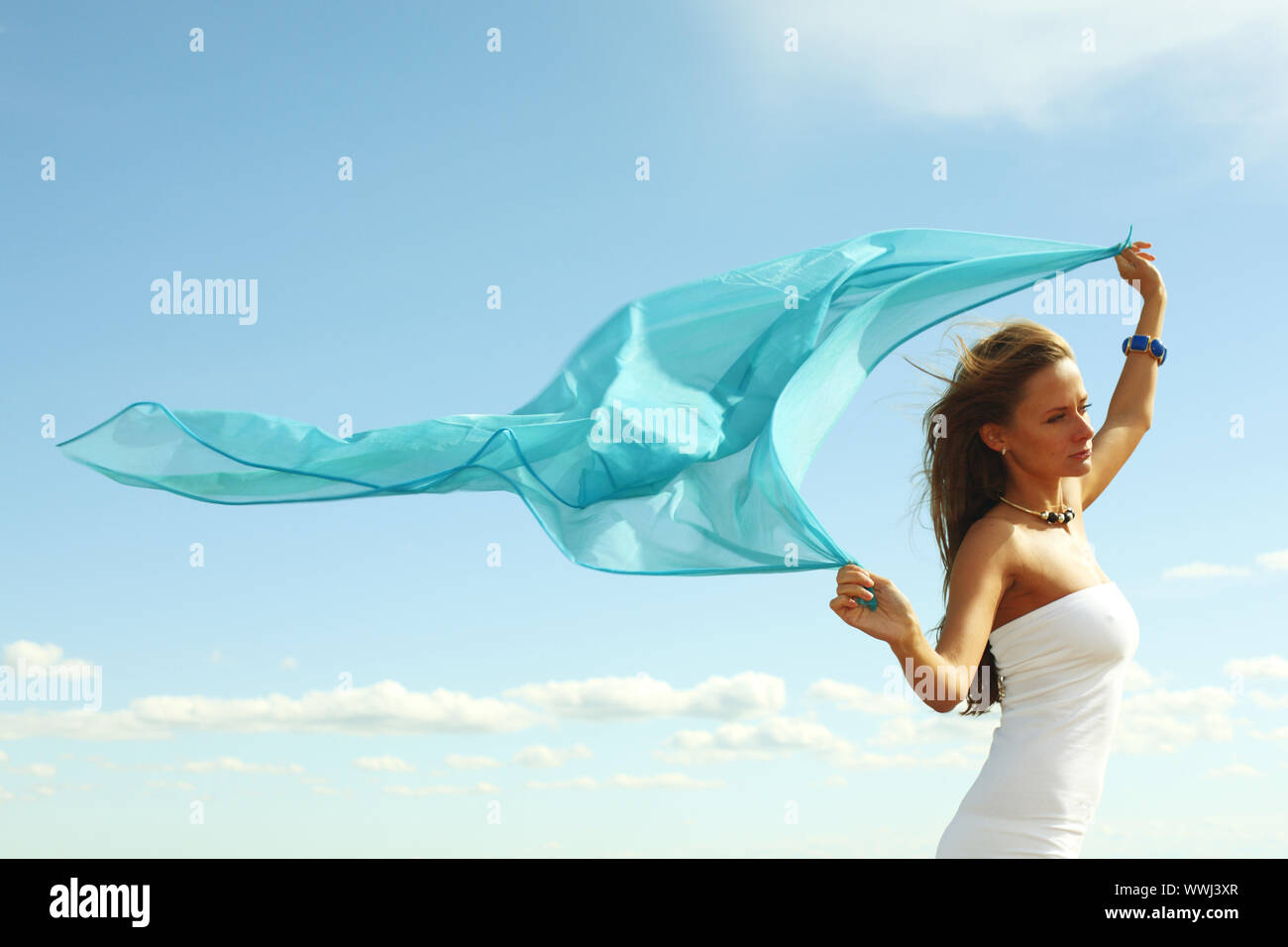 fly girl in the sky freedom concept Stock Photo - Alamy