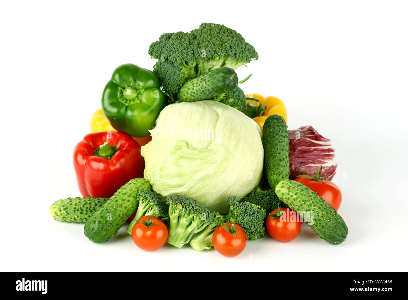 vegetable, freshness, vegetarian,big vegetarian pile isolated on white ...