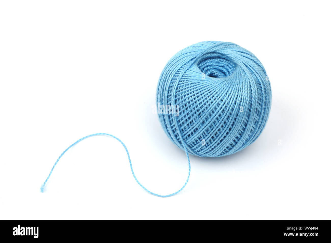 blue thread isolated on white background Stock Photo - Alamy