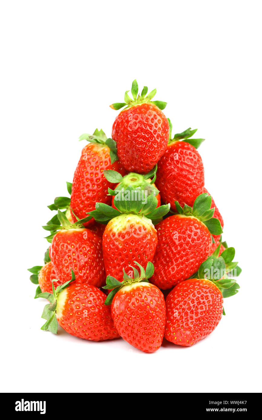 strawberry pile isolated on white background Stock Photo - Alamy