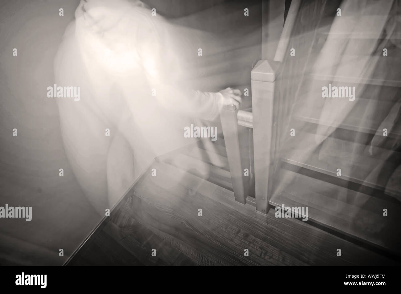 Ghost going downstairs Stock Photo - Alamy