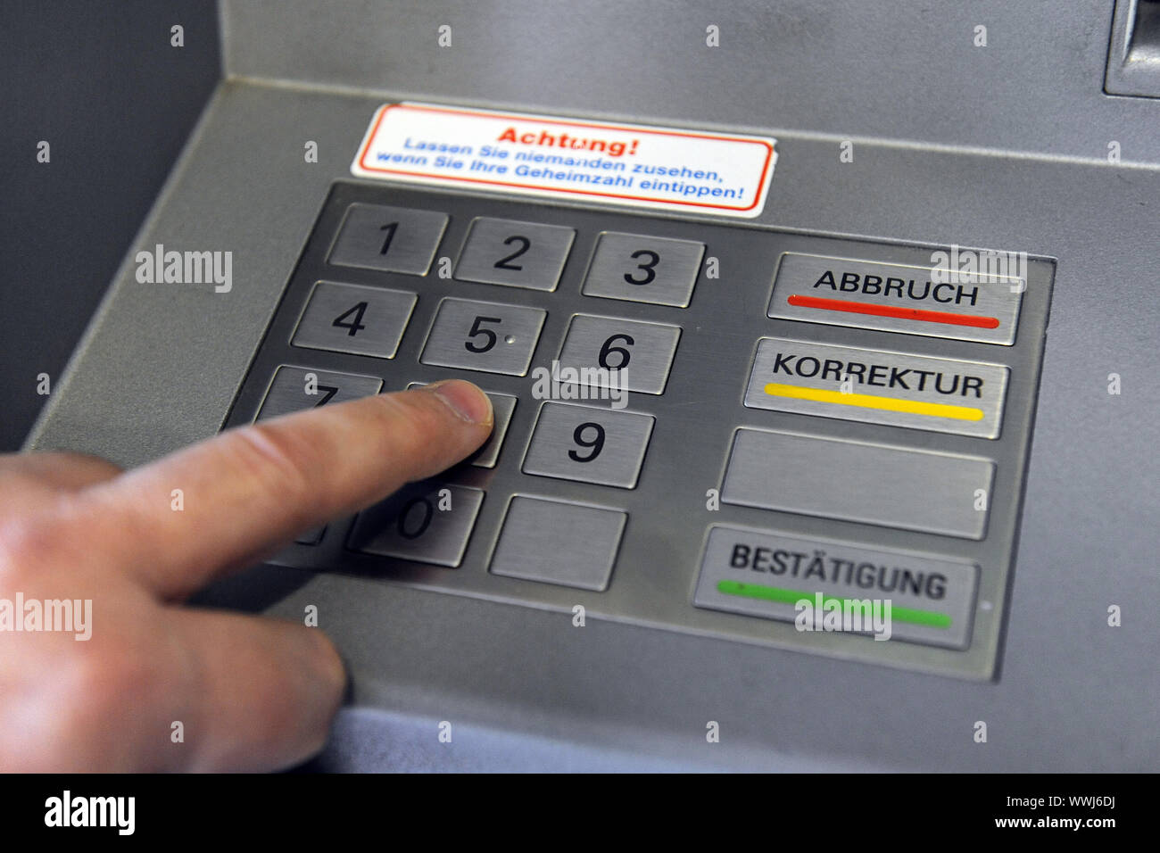 Hand typing pin code hi-res stock photography and images - Alamy