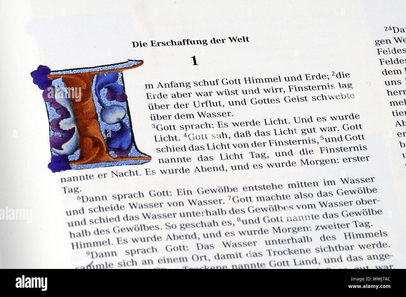 Beginning of the Old Testament (Genesis) in a Bible Stock Photo - Alamy