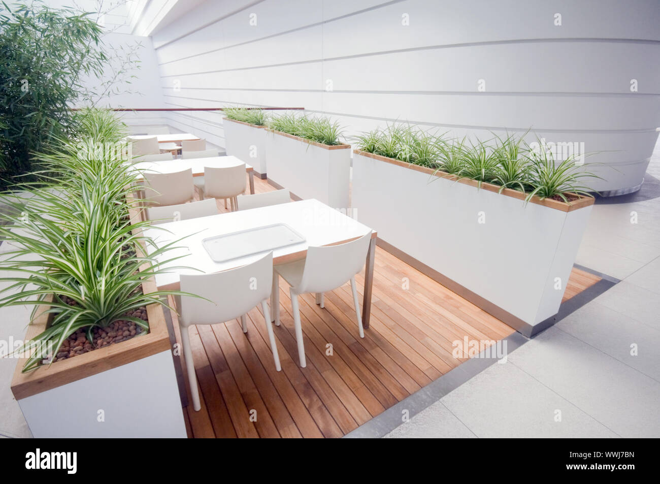 Modern restaurant interior. Very spacious and clean Stock Photo - Alamy