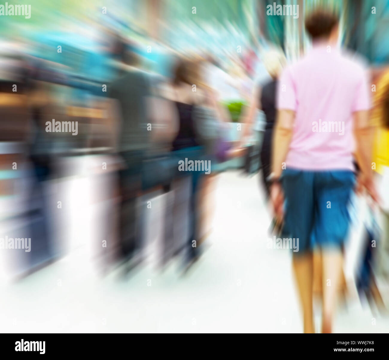 People rush on crowded street. Motion blur Stock Photo - Alamy
