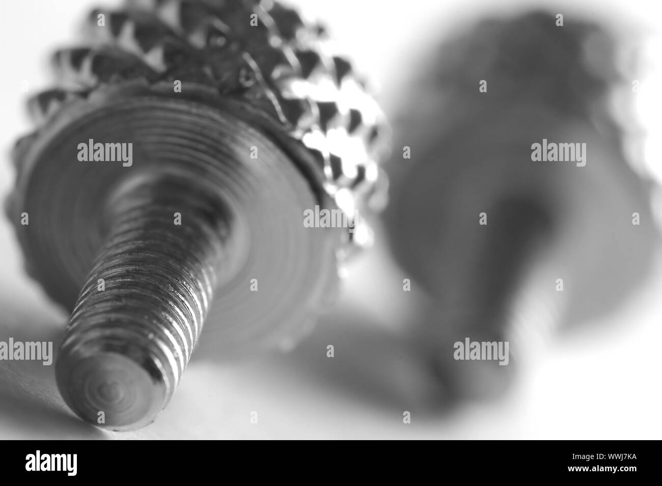 Chrome screw close-up. Conceptual image Stock Photo - Alamy