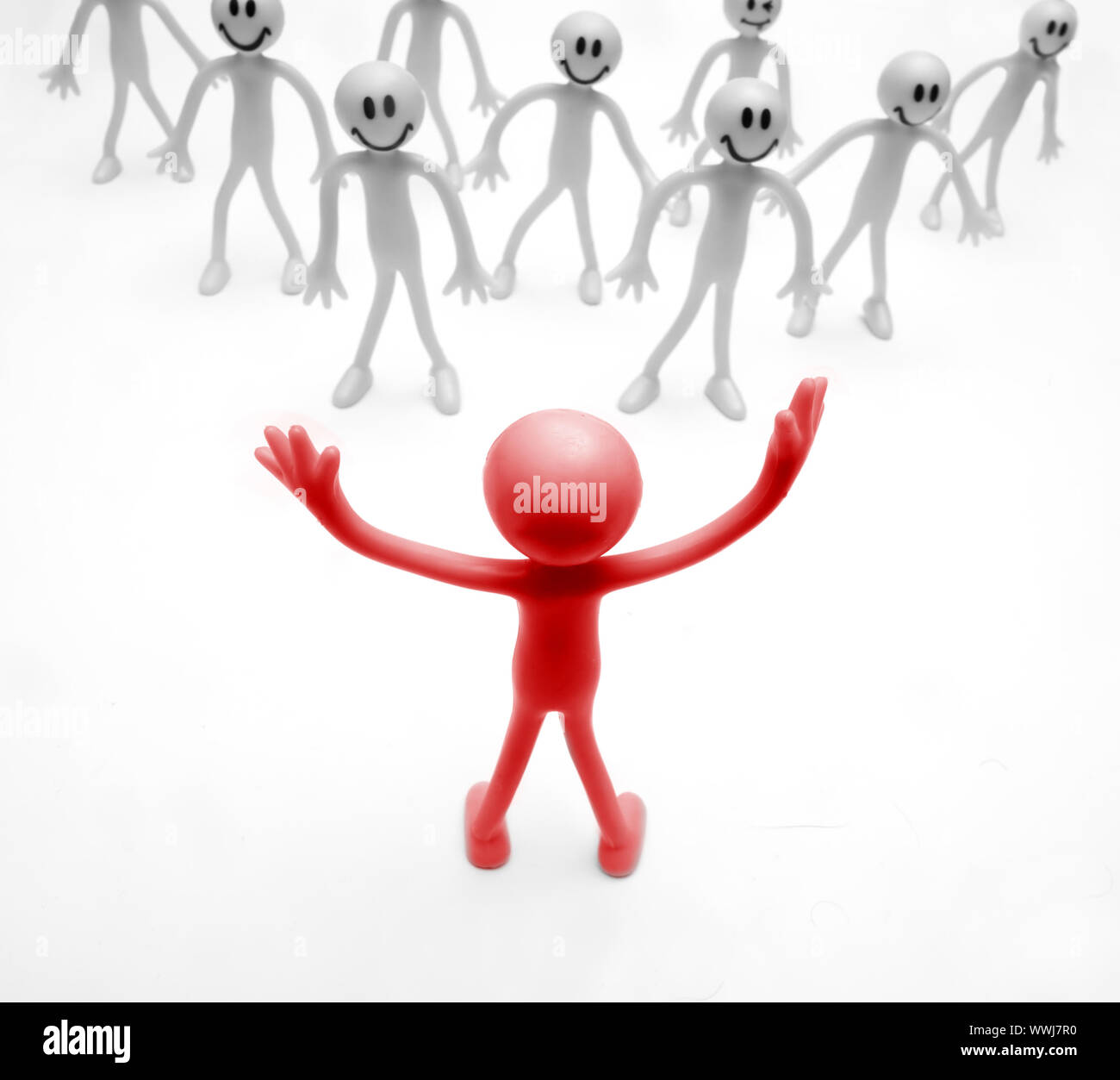 Leadership concept. A leader with his people Stock Photo - Alamy