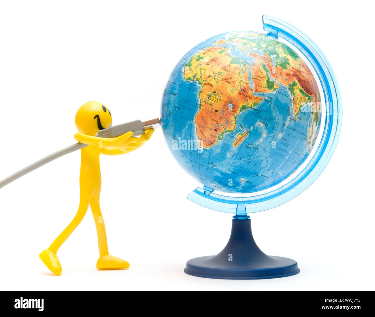 Plugging USB into earth. Global communication. Conceptual Stock Photo ...