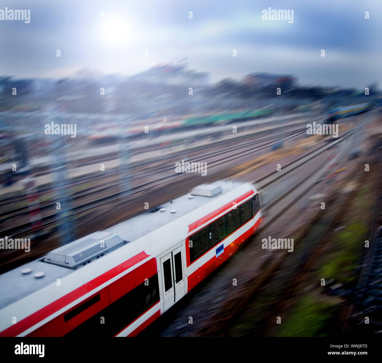Fast train with motion blur Stock Photo - Alamy