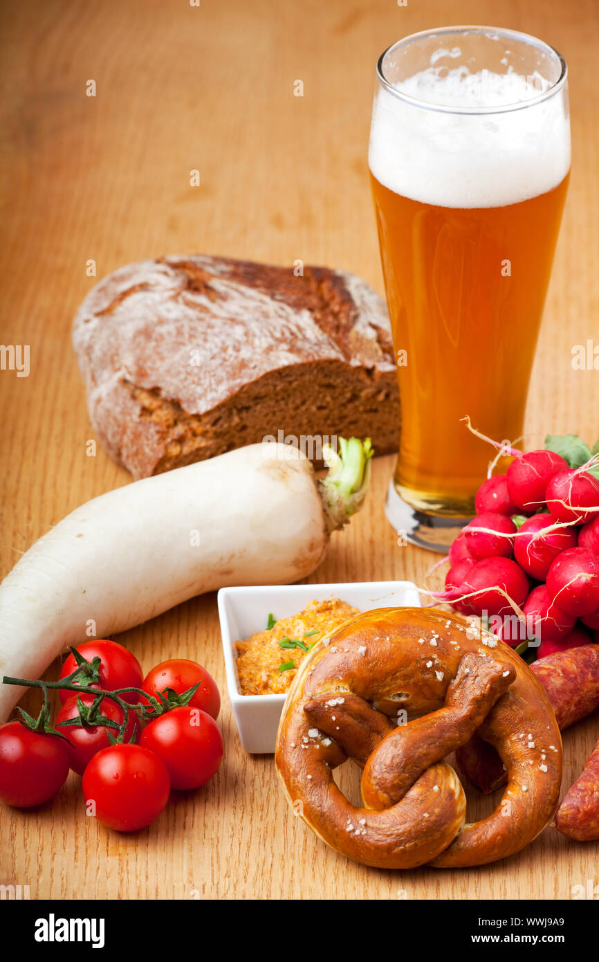 typical bavarian snack called brotzeit, south germany Stock Photo - Alamy
