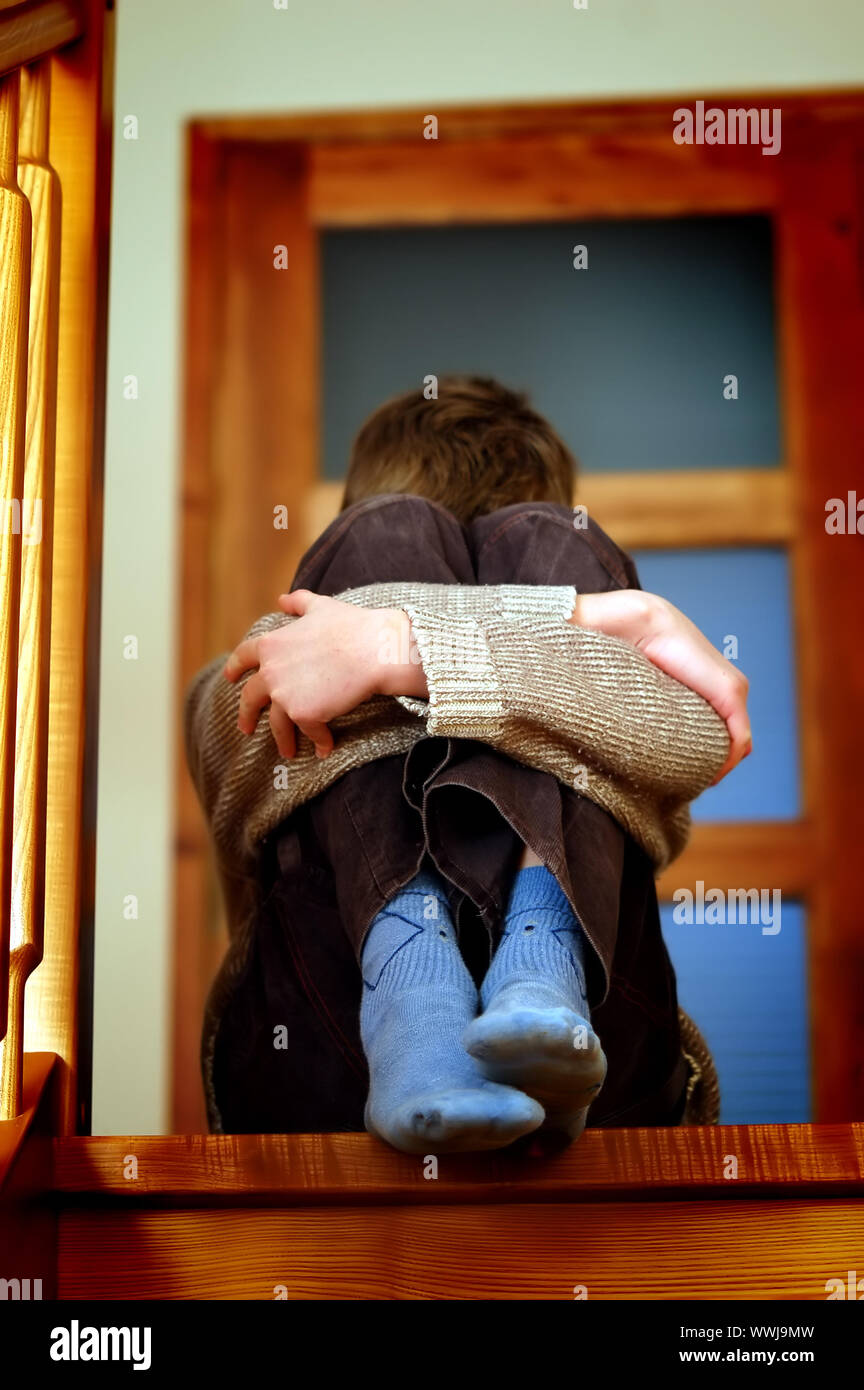 Sad boy kid child caucasian cry negative emotion sadness hi-res stock ...