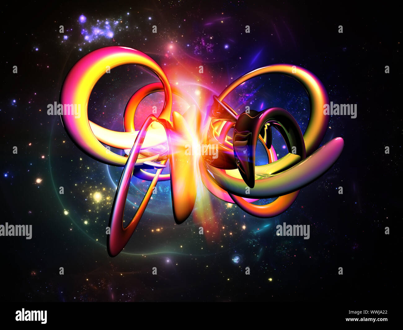 Interplay of dynamic topological forms, lights and abstract graphic ...