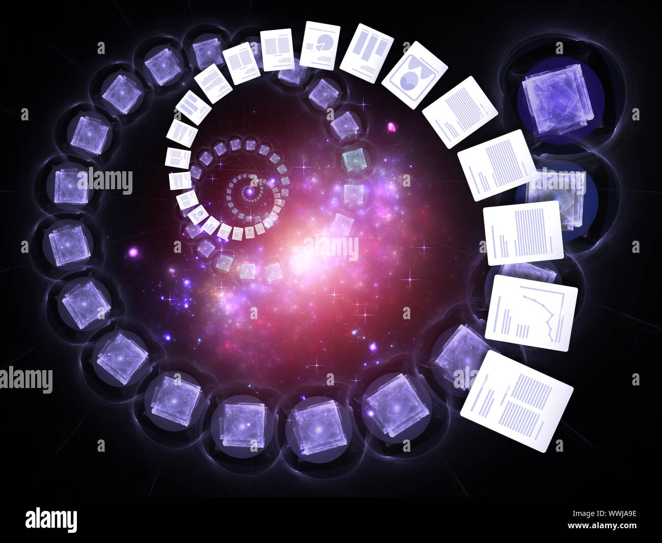Interplay of spiral structures and documents on the subject of office ...