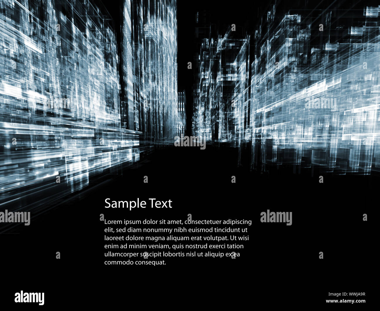 Abstract pattern of structural lines in deep perspective suitable as ...