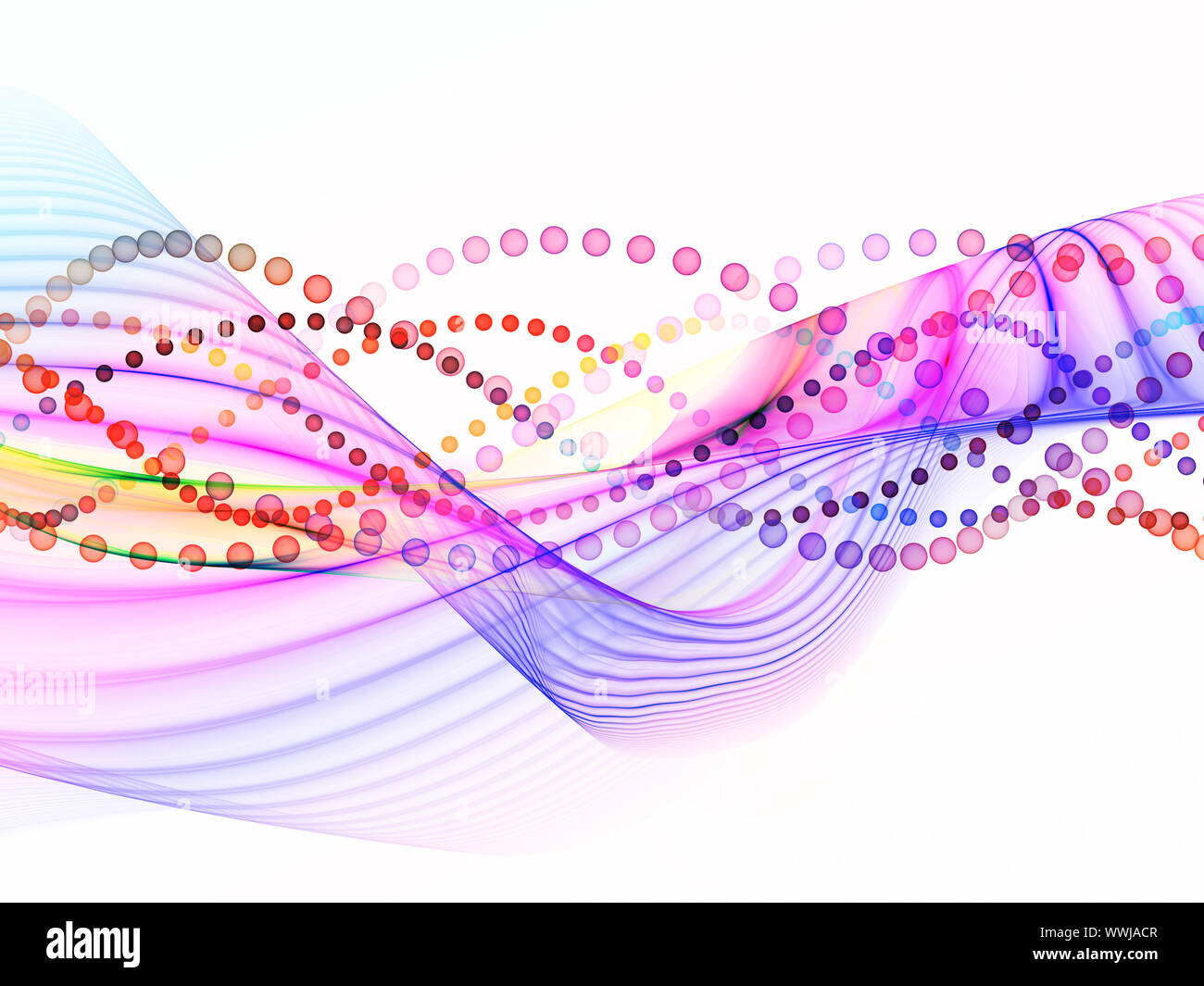 Interplay of colored oscillating sine wave patterns against white ...