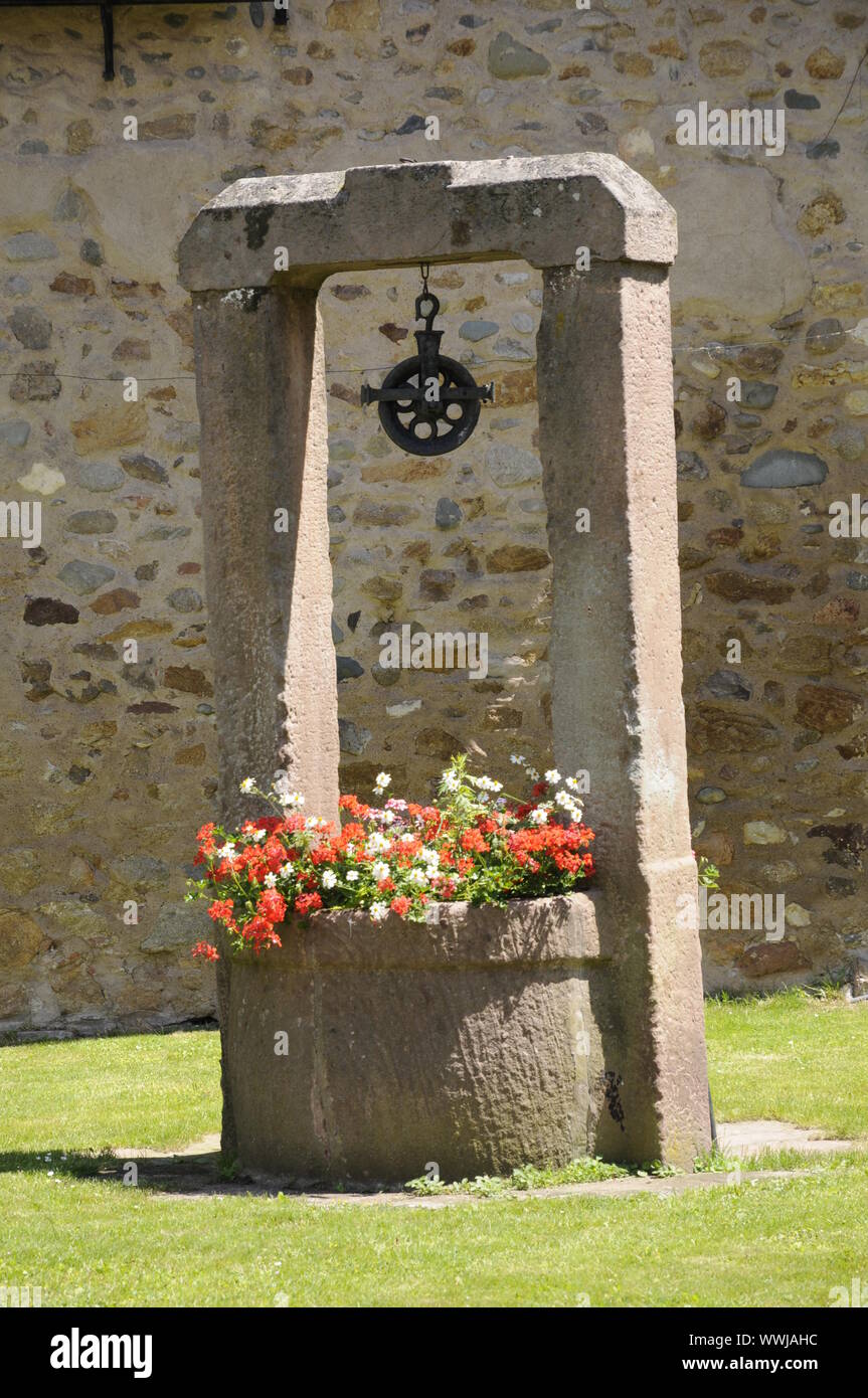 Fountain in Turckheim, Alsace Stock Photo - Alamy