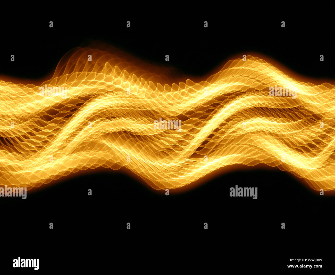 Abstract sine waves rendered in gold against black background Stock ... Abstract sine waves rendered in gold against black background Stock ...