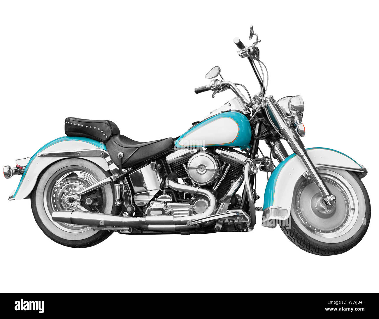 Vintage motorcycle - chopper isolated on white background Stock Photo ...
