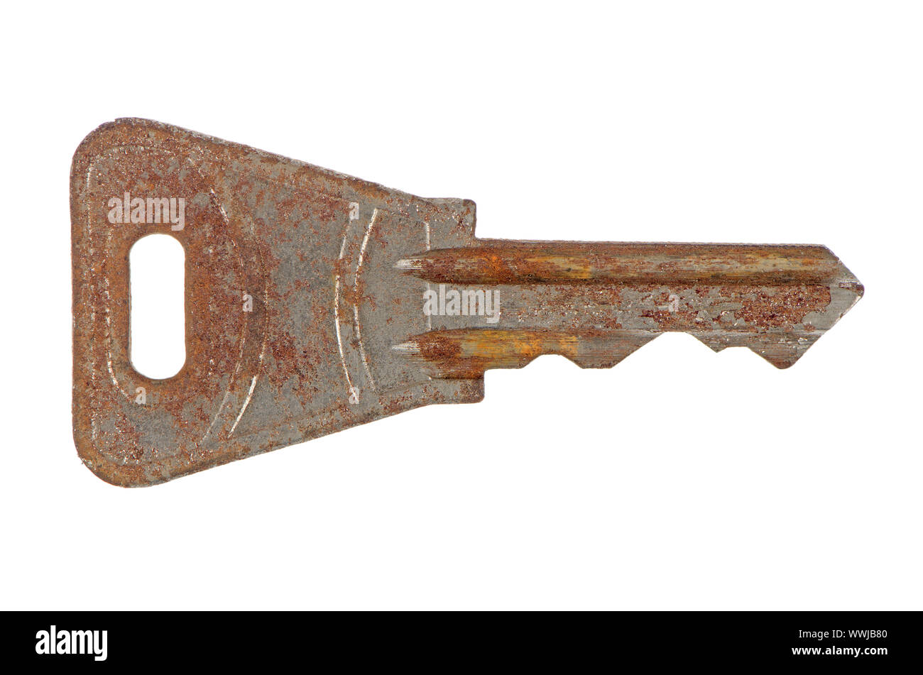 Rusty key isolated on white background Stock Photo - Alamy