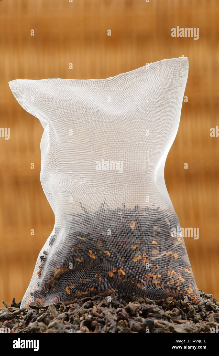 Organic tea in a corn silk tea bag Stock Photo - Alamy