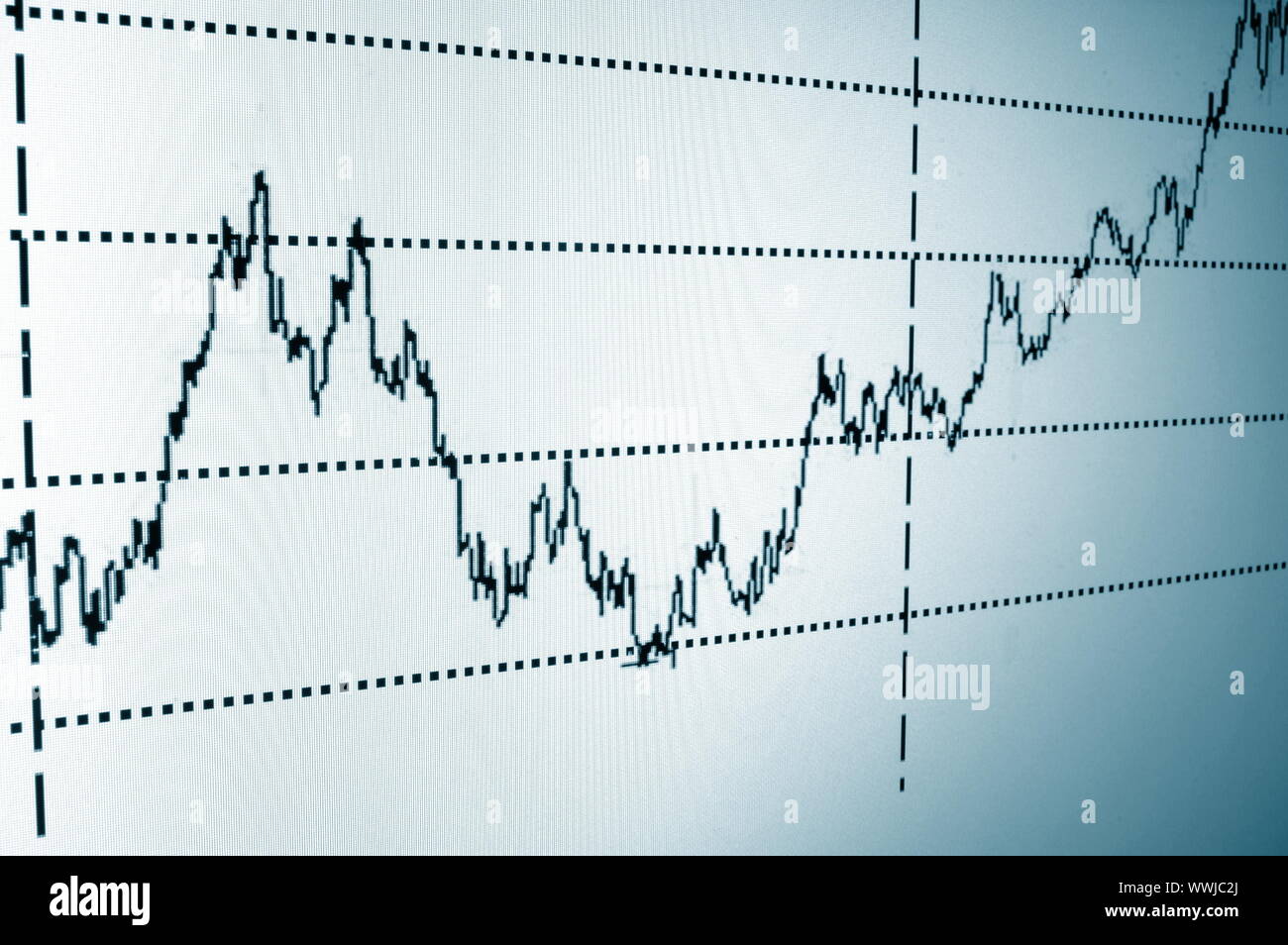 financial graph or stock chart on screen of a display Stock Photo - Alamy