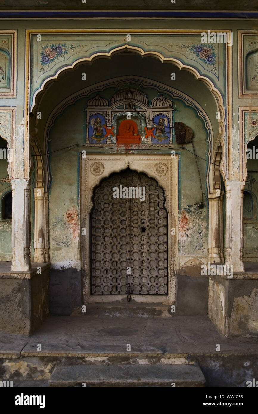 old palaces in Manesar, Mandawa, Rajasthan, North India, India Stock ...