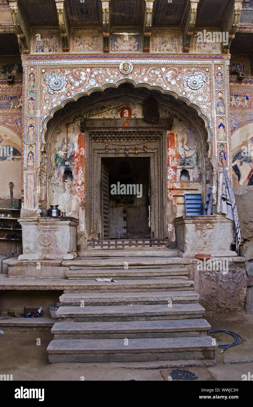 old palaces in Manesar, Mandawa, Rajasthan, North India, India Stock ...