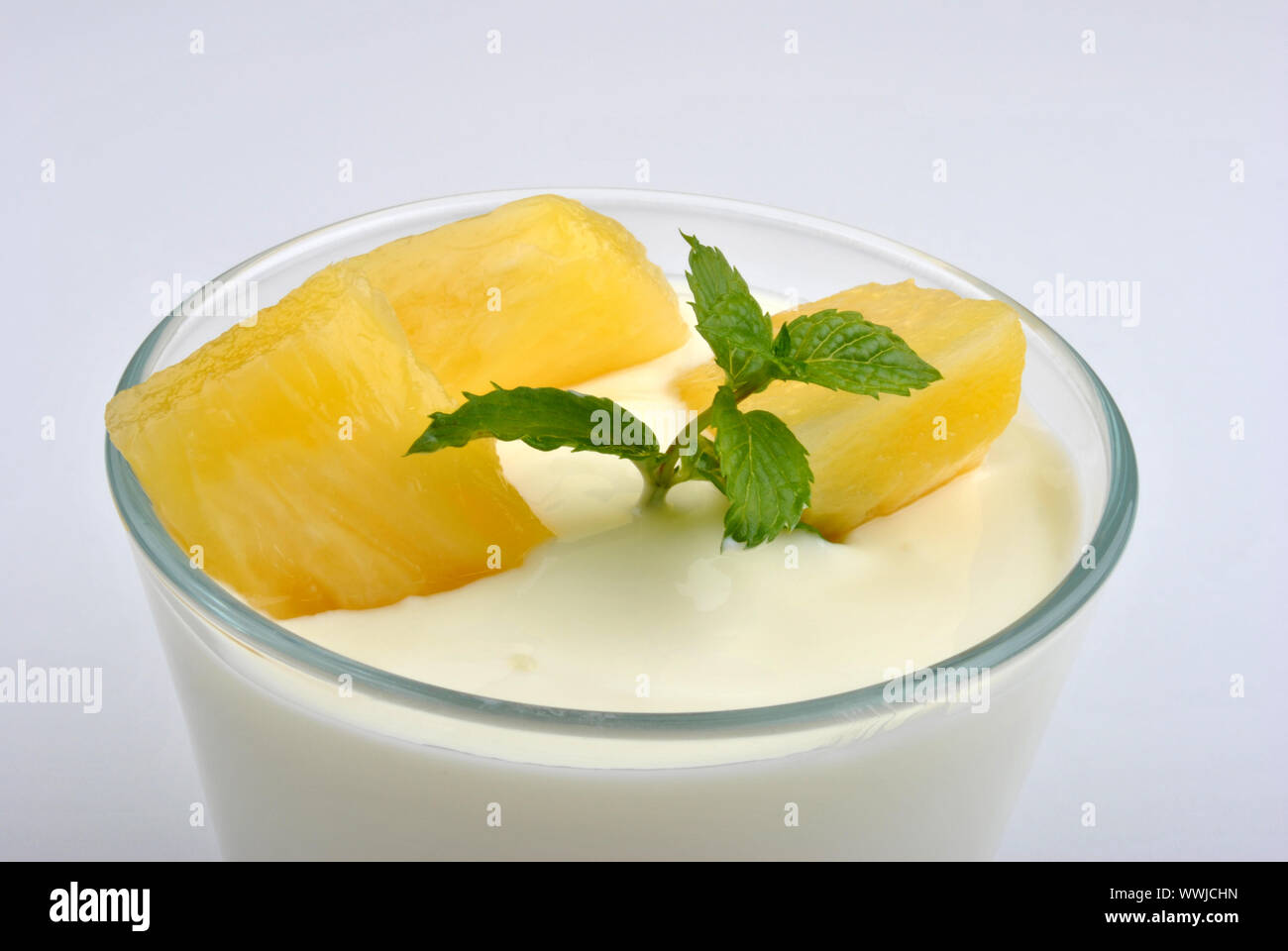 some fresh organic fruit and yoghurt in a glass Stock Photo - Alamy
