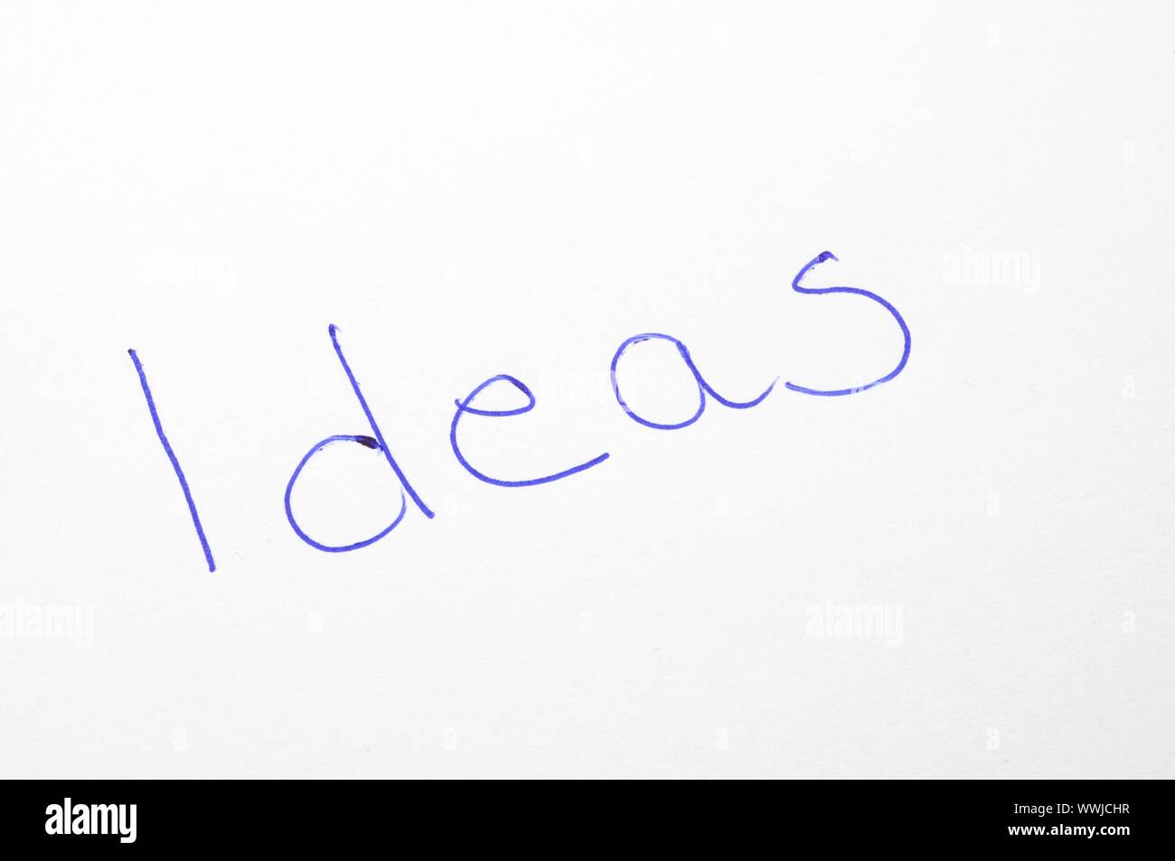 word ideas written on paper showing creativity concept Stock Photo - Alamy