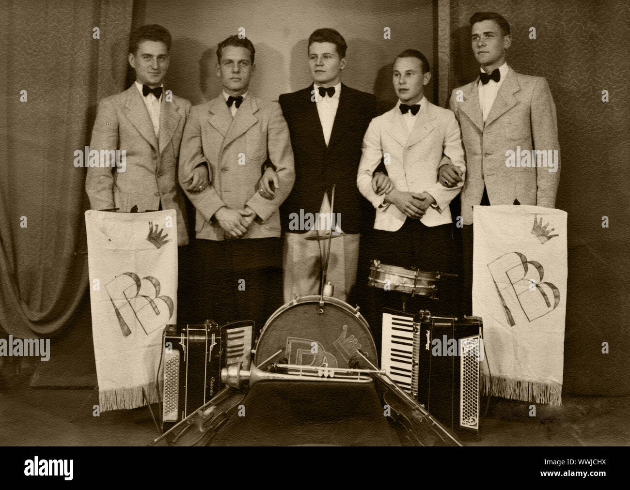 music-band, historic photograph, around 1950 Stock Photo - Alamy