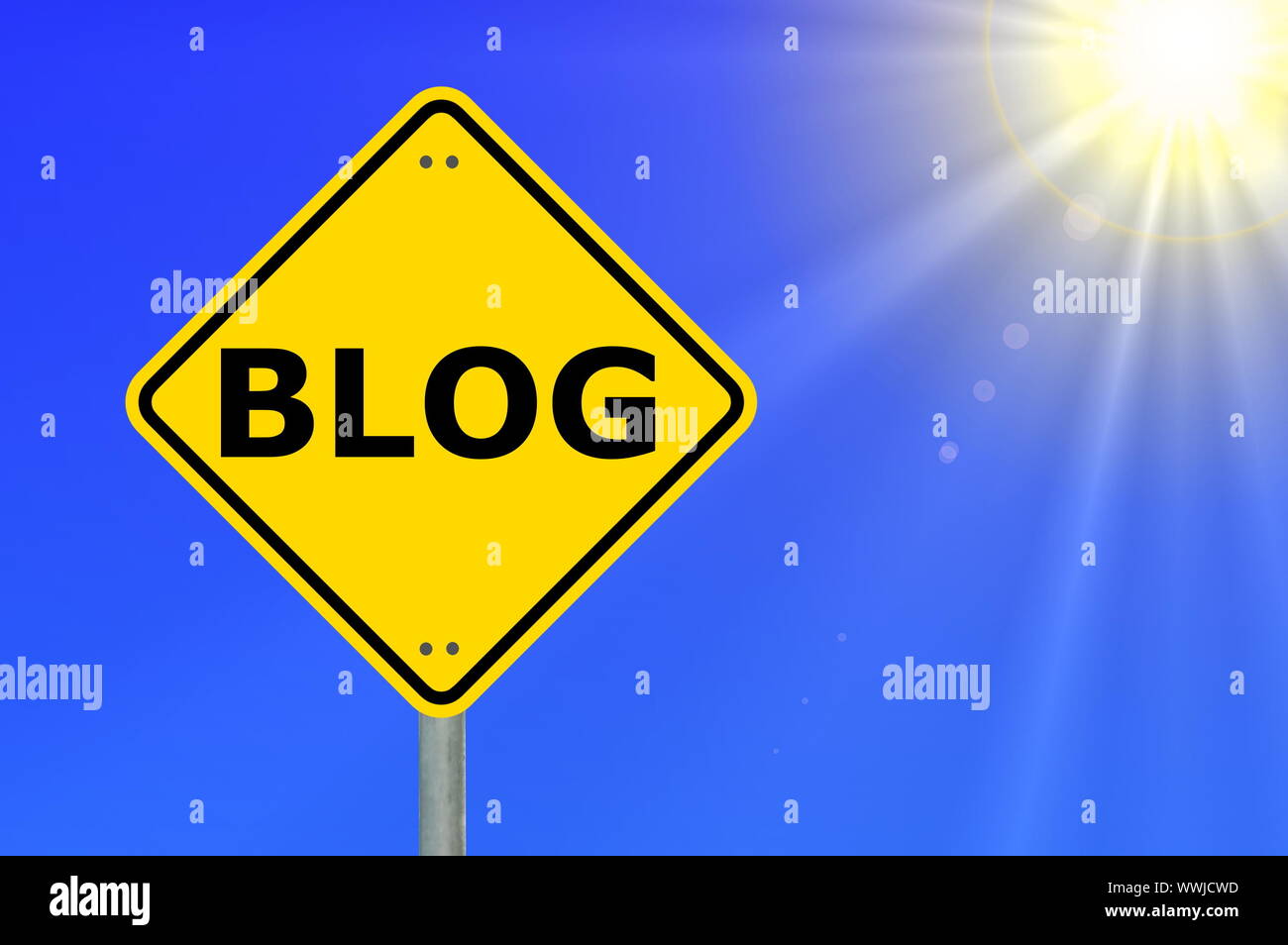 blog traffic sign showing internet or communication concept Stock Photo ...