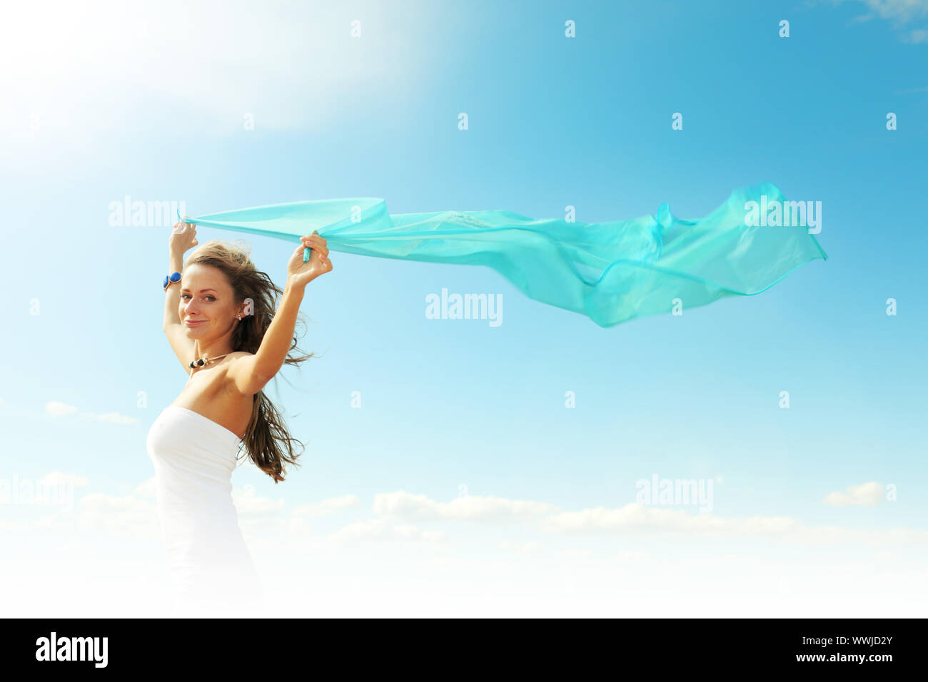 fly girl in the sky freedom concept Stock Photo - Alamy