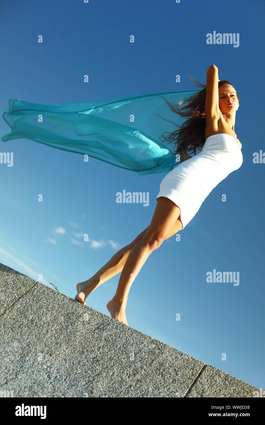 fly girl in the sky freedom concept Stock Photo - Alamy