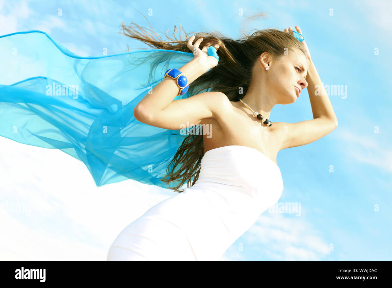 fly girl in the sky freedom concept Stock Photo - Alamy