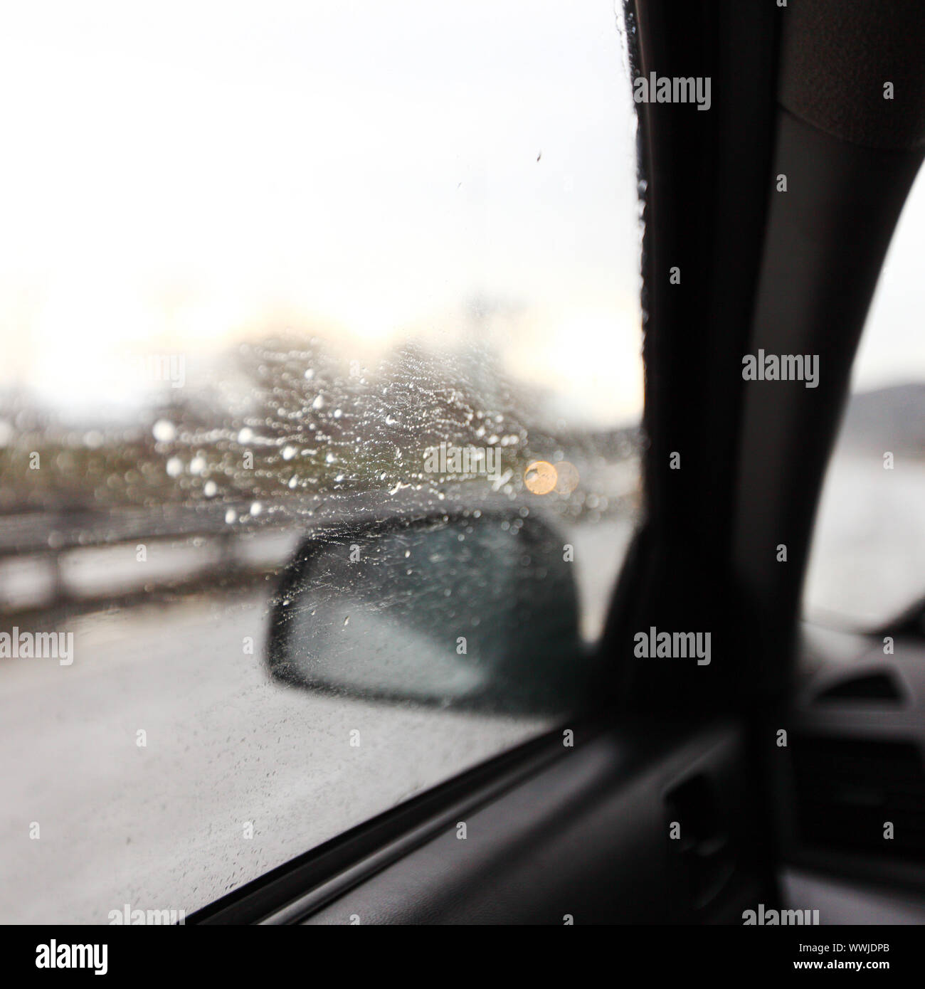 drive on rain window in drops Stock Photo - Alamy