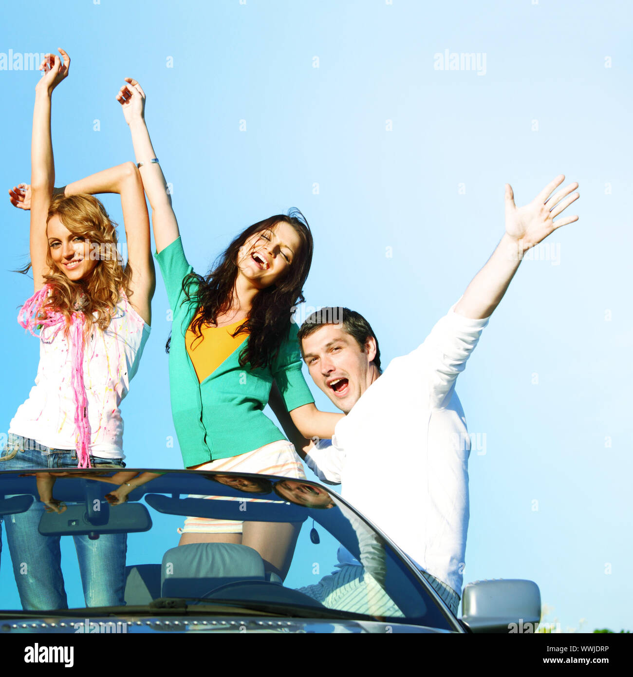 people group fun in cabriolet Stock Photo - Alamy