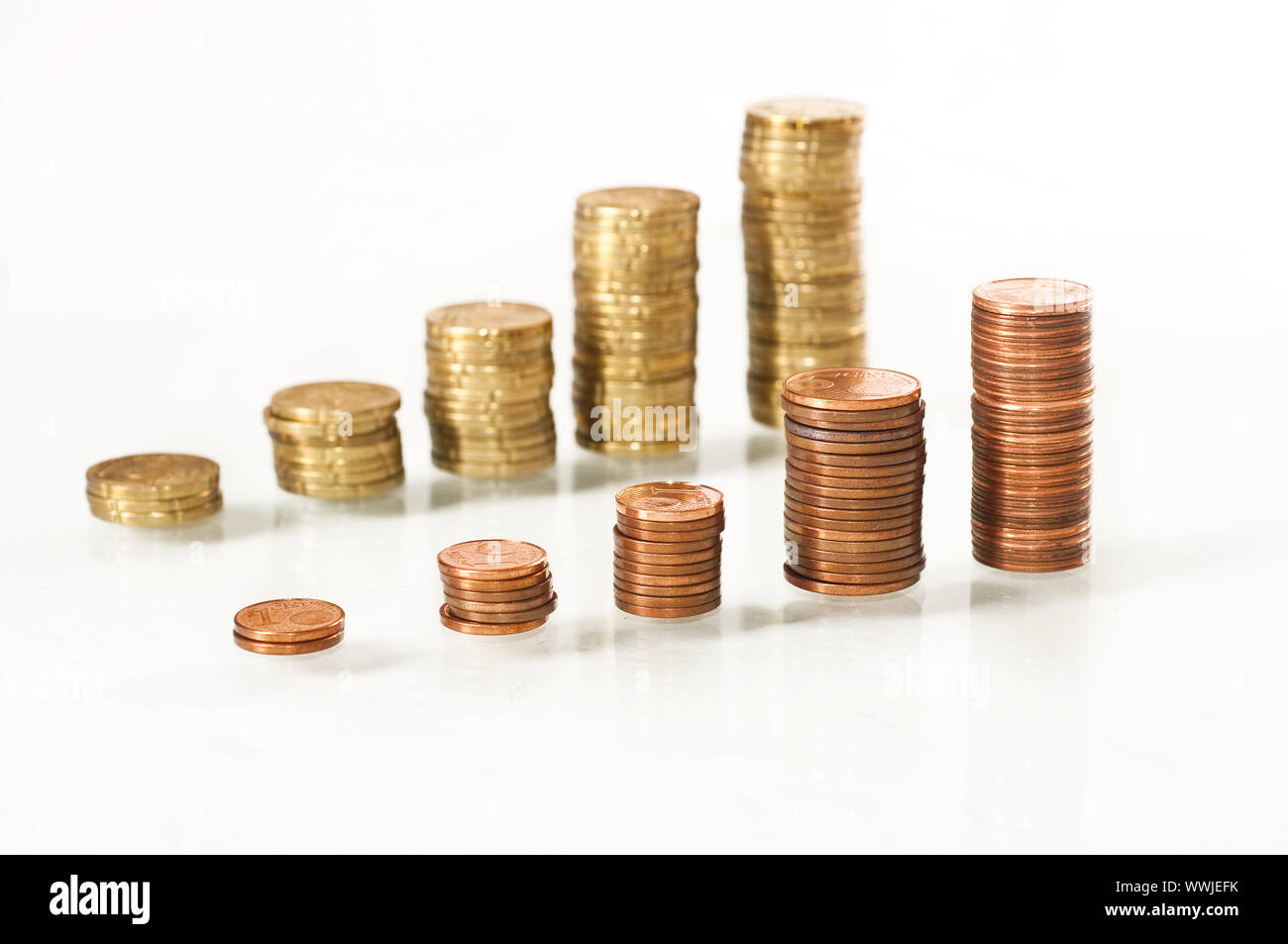 stacked euro coins Stock Photo - Alamy