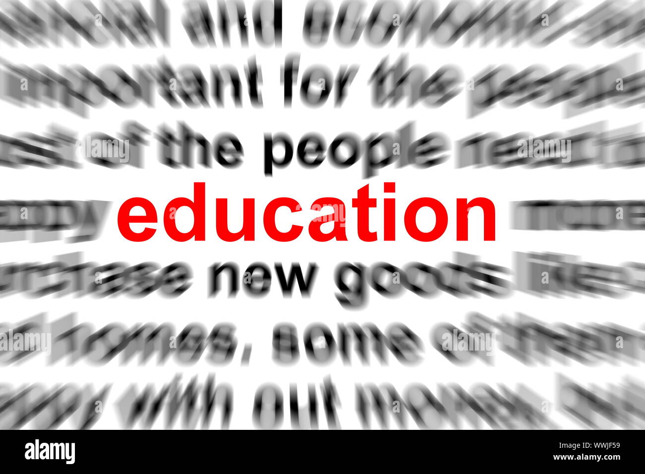 education concept with text in a school book Stock Photo - Alamy