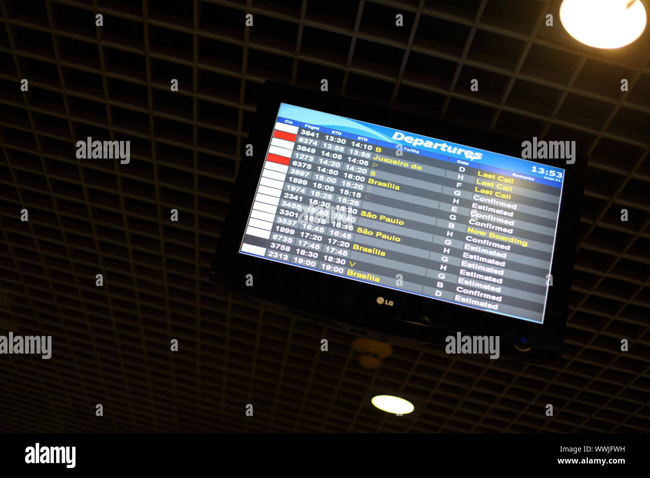 departure lcd display in airport Stock Photo - Alamy
