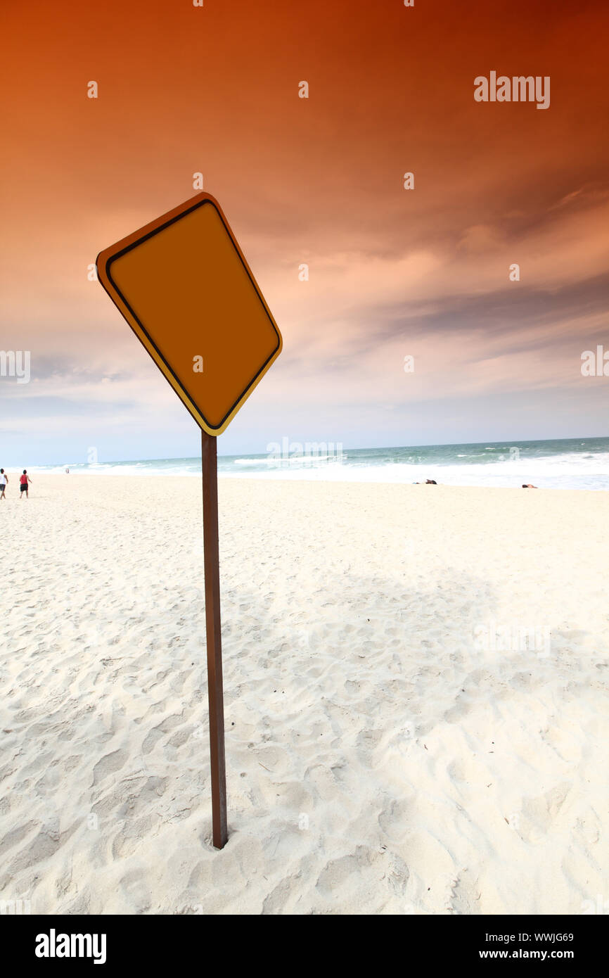 desert sign in sand under palm Stock Photo - Alamy
