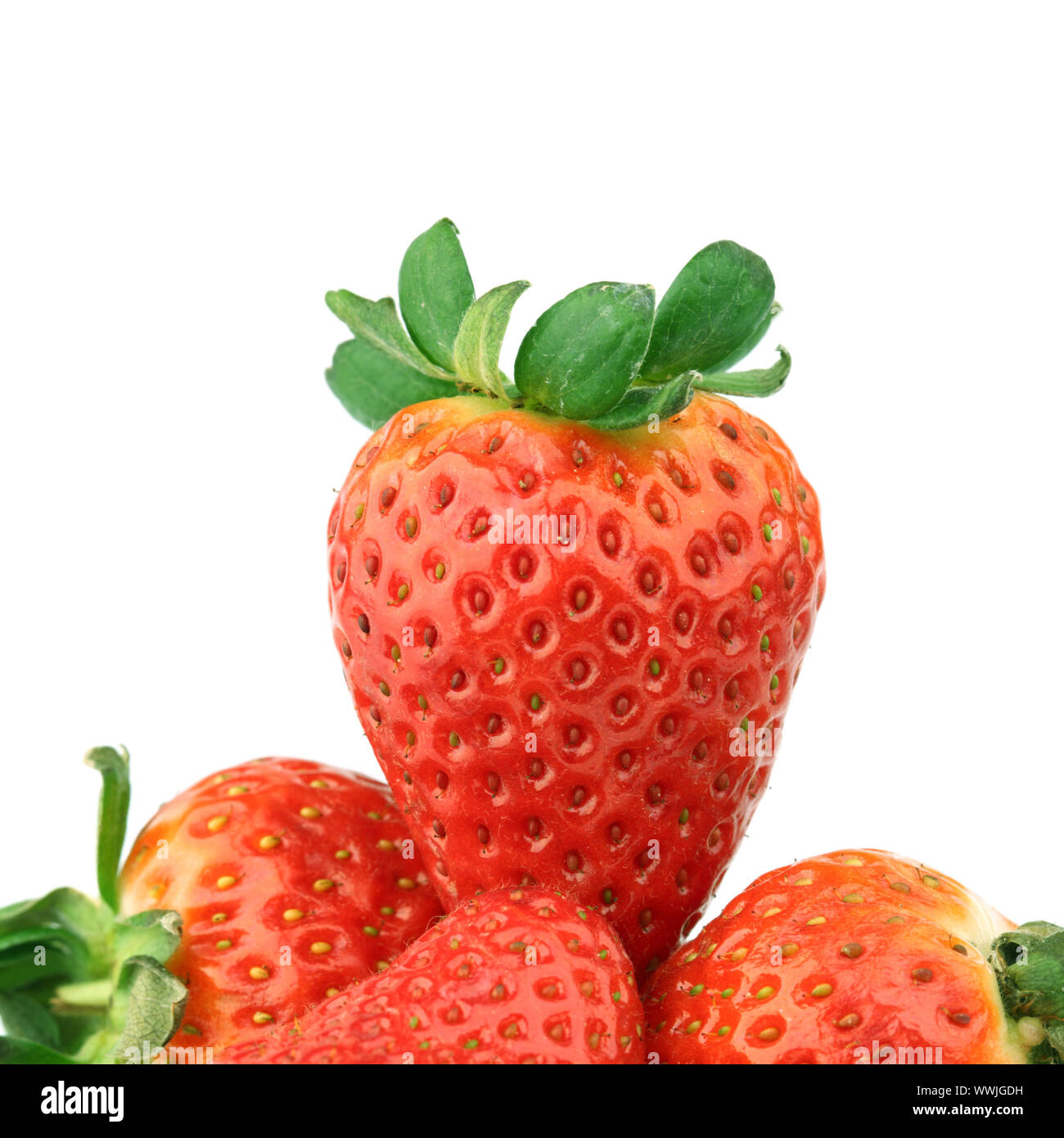 strawberry pile on white background Stock Photo - Alamy