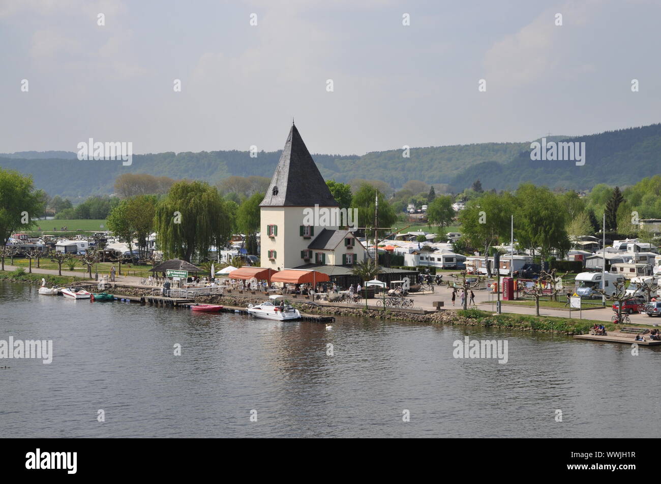 Old ferry tower in Schweich Stock Photo - Alamy