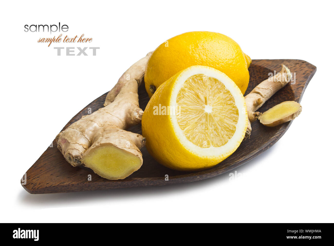 Ginger and lemon isolated on white background Stock Photo - Alamy