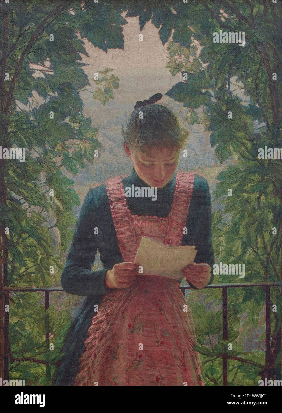 The first letter, 1890. Private Collection Stock Photo - Alamy