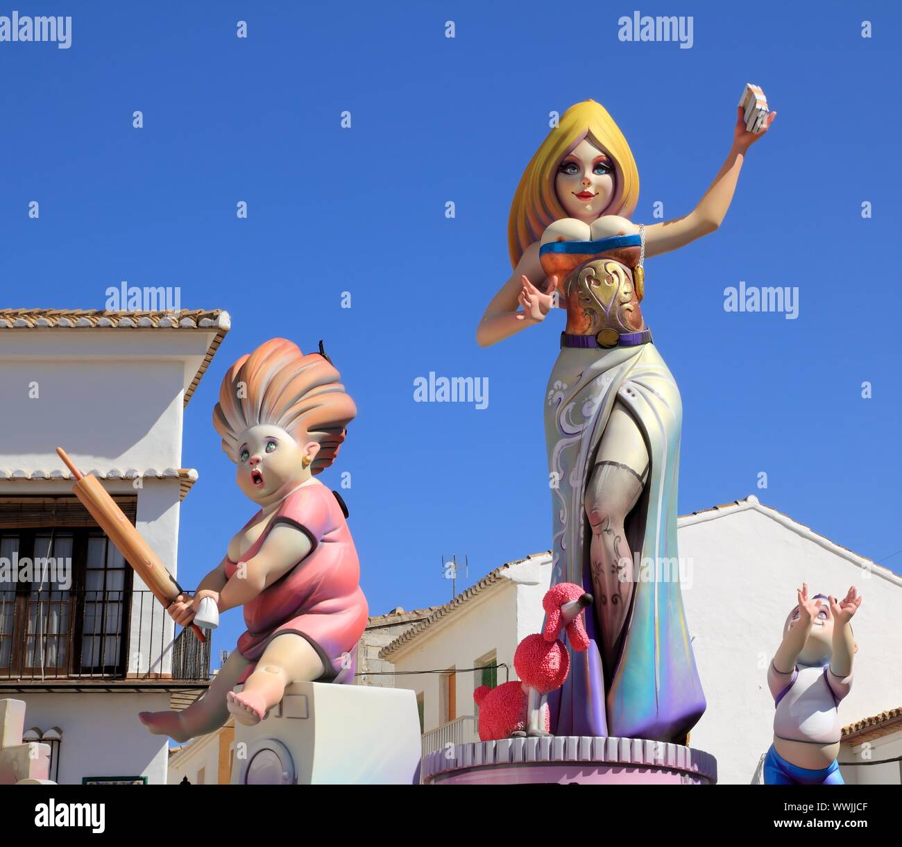 fallas Valencia papier mache popular fest figures Stock Photo - Alamy