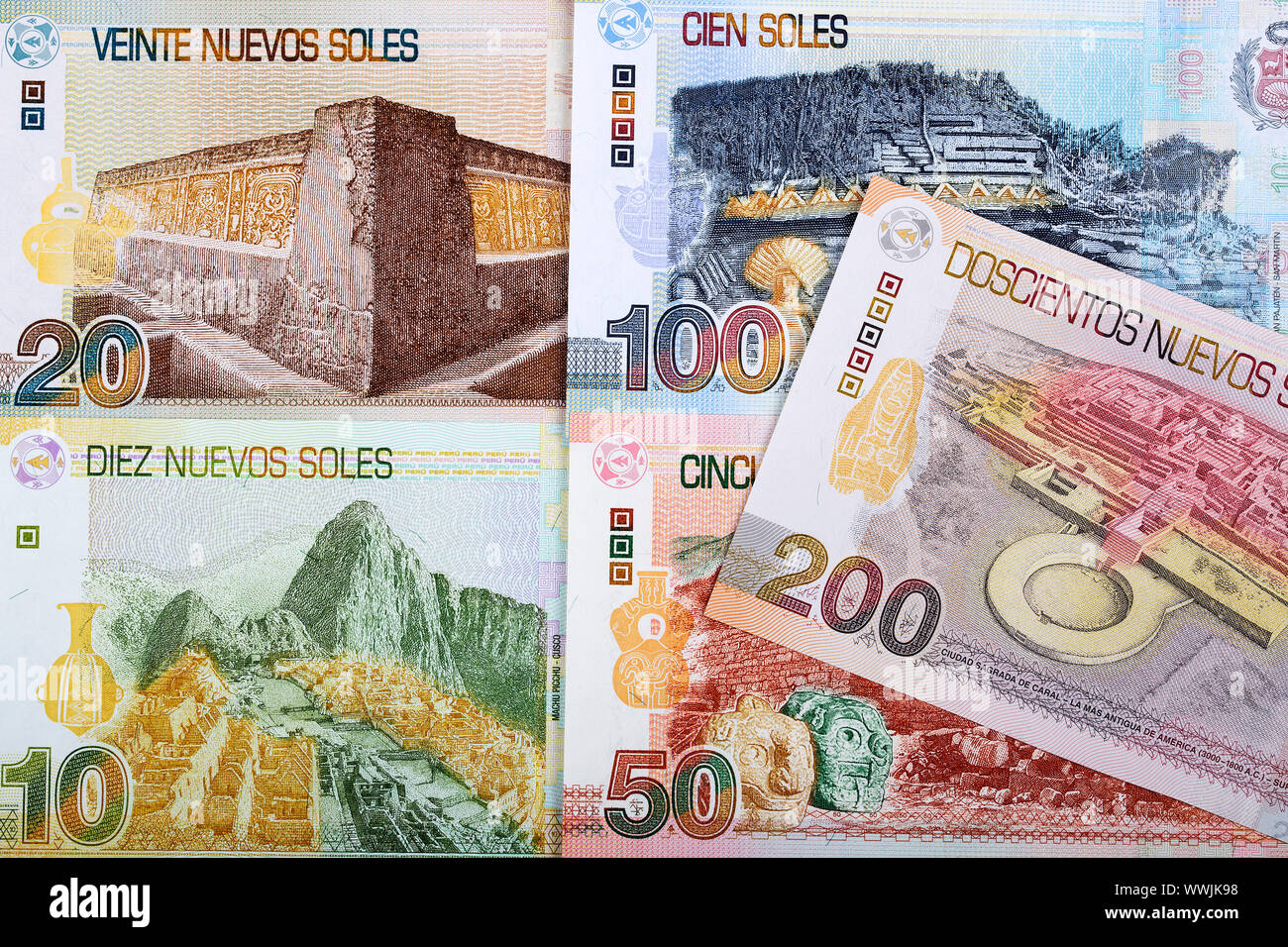 Peruvian Sol in a counting machine Stock Photo - Alamy