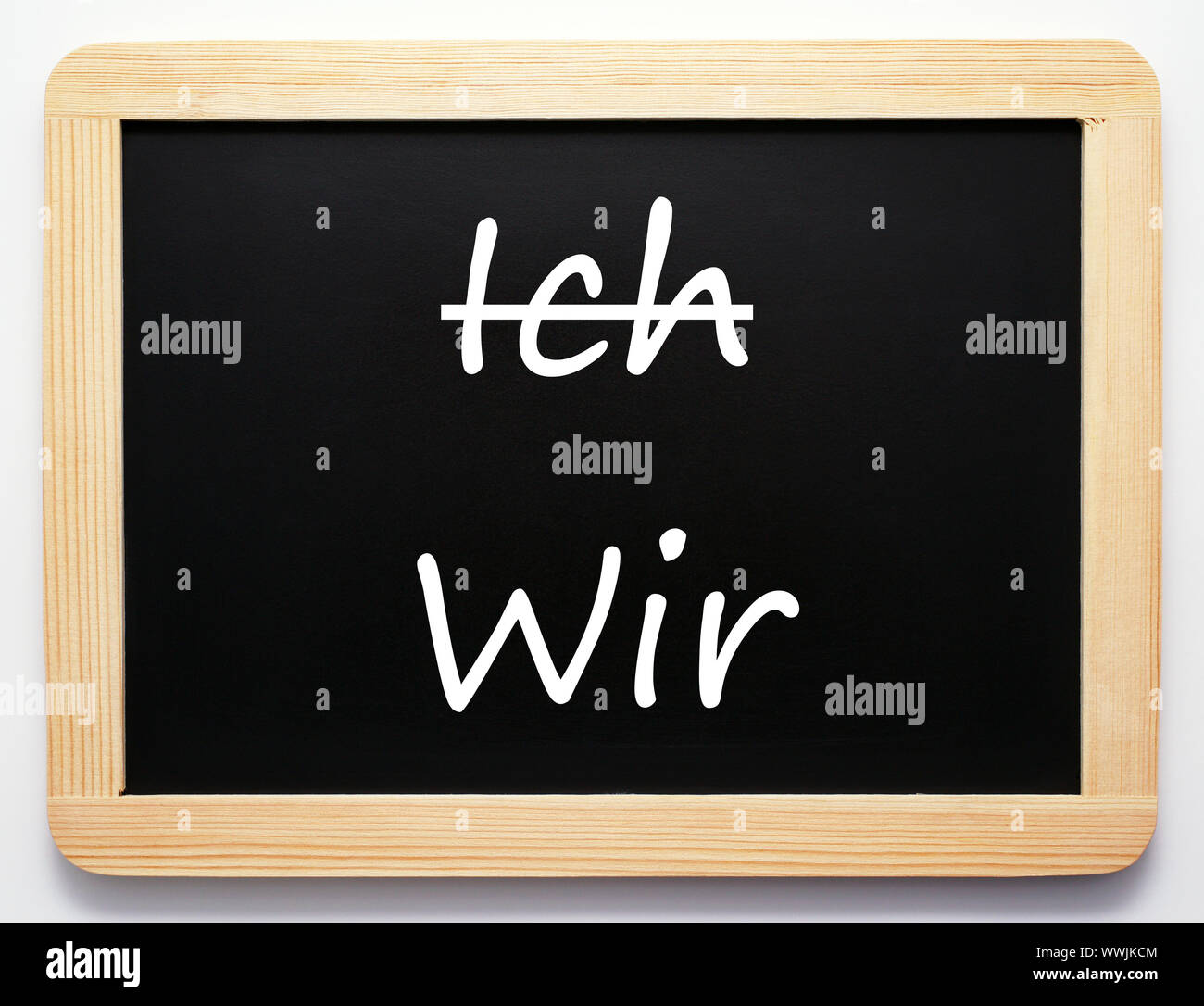 I / We - Concept board Stock Photo - Alamy